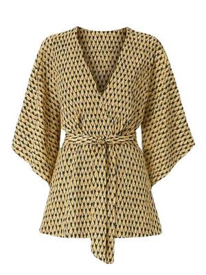 CONQUISTA Printed Kimono - Yellow