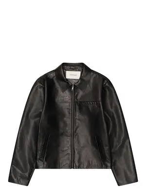 ENTIRE STUDIOS Corehide Leather Zip Up Jacket - Black