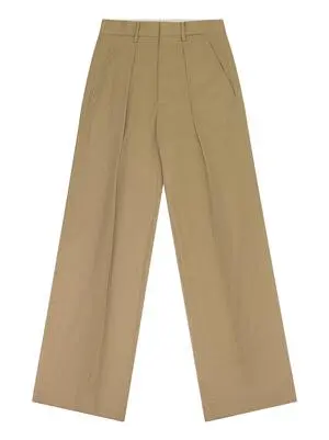 ANN DEMEULEMEESTER Botel Wide Leg Pleated Trousers - Tan