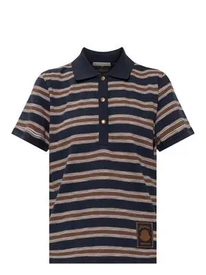 Moncler Striped Short-sleeve Polo Shirt - Blue