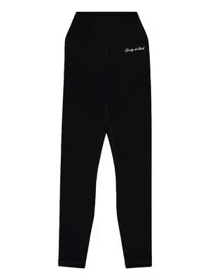 SPORTY & RICH Signature Logo Legging /white - Black
