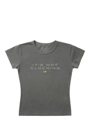 SKYLRK It's Not Clocking" Graphic T-shirt - Grey