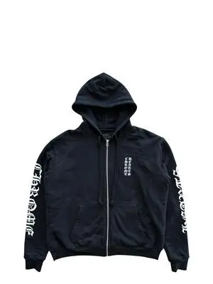 Chrome Hearts Vertical Logo Thermal Lined Zip Up - Black