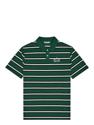 MALBON Fairway Bass Club Striped Polo Shirt - Green