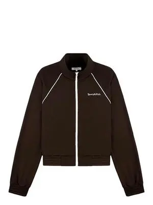 SPORTY & RICH Serif Logo Track Jacket - Brown
