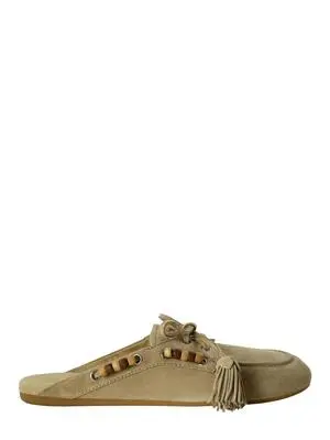 Miu Miu Scamosciato Sabot Mules - Tan
