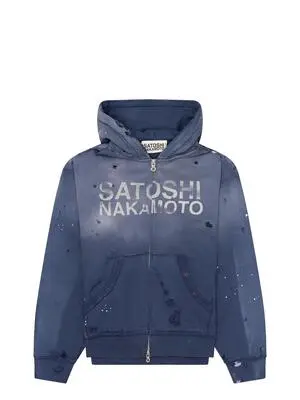 SATOSHI NAKAMOTO Luke Fleece Hoodie - Blue