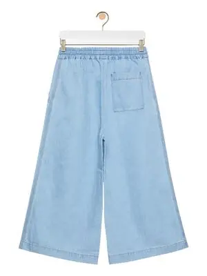 Loewe Cropped Wide-leg Denim Trousers - Light Denim