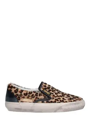 GOLDEN GOOSE Vce Penstar Leopard Print Leather Slip-on Sneakers - Multi