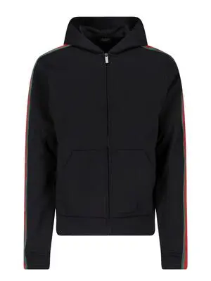 Gucci Zip Hoodie "web" Silk - Black