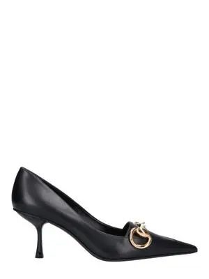 Gucci Boulevard" Pumps In Leather With Gold Horsebit Detail - Black