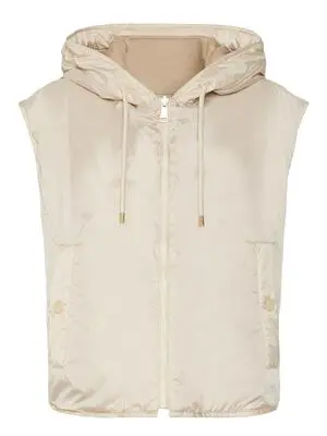 Max Mara Reversible Padded Hooded Gilet - Ivory