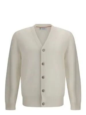 Brunello Cucinelli V-neck Knitted Cardigan - Nude