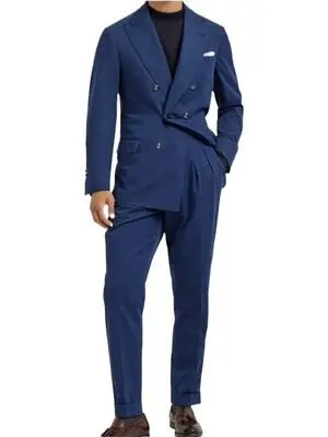 Brunello Cucinelli Double-breasted Blazer - Blue