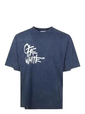 Off-White Graphic Printed Crewneck T-shirt - Blue