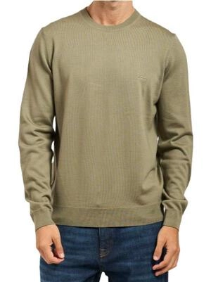Hugo Boss Crew Neck Sweater With Embroidered Logo - Nude