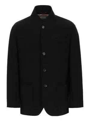 Brunello Cucinelli Single-breasted Jacket With Chinese Collar - Black
