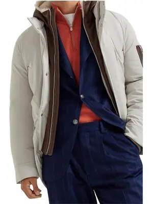 Brunello Cucinelli Zip-up Hooded Jacket - Ivory