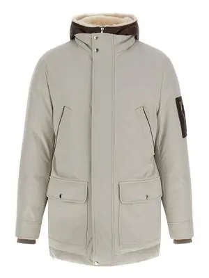 Brunello Cucinelli Zip-up Hooded Jacket - Ivory