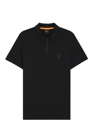 Hugo Boss Zip-up Polo Shirt - Black