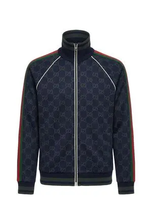 Gucci Monogrammed Zip-up Sweatshirt - Black