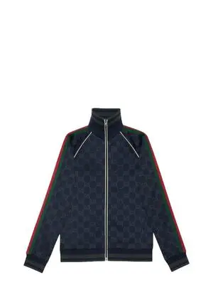 Gucci Monogrammed Zip-up Sweatshirt - Black