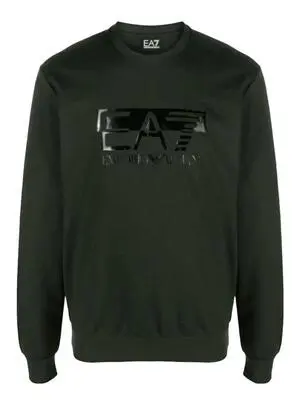 EA7 Printed Crew Neck Sweater - Black