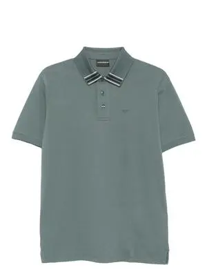 Emporio Armani Logo-embroidered Polo Shirt - Gray