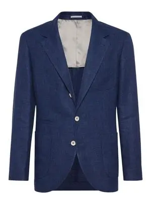 Brunello Cucinelli Peak-lapels Single-breasted Blazer - Indigo