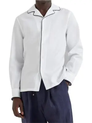 Brunello Cucinelli Contrast-trim Cotton Shirt - No