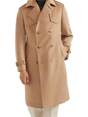 Brunello Cucinelli Double-breasted Cashmere Coat - Beige