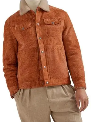 Brunello Cucinelli Shearling Collar Jacket - Brown
