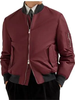 Brunello Cucinelli Padded Bomber Jacket - Red