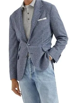 Brunello Cucinelli Dogtooth Blazer - Blue