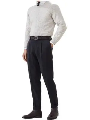 Brunello Cucinelli Pleated Tapered Trousers - Anthracite