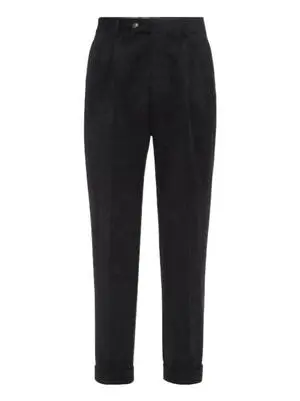 Brunello Cucinelli Pleated Tapered Trousers - Anthracite