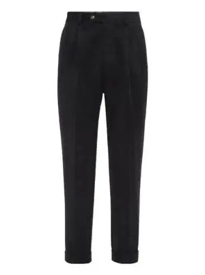 Brunello Cucinelli Pleated Tapered Trousers - Anthracite