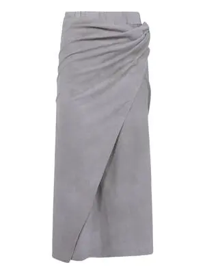 ZIGGY CHEN Elastic-waist Draped Skirt - Grey