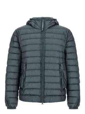 C.P. COMPANY Long-sleeved Hooded Cotton Jacket - Blue