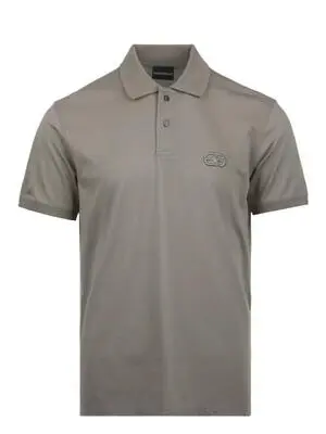 Emporio Armani Logo-embroidered Polo Shirt - Gray
