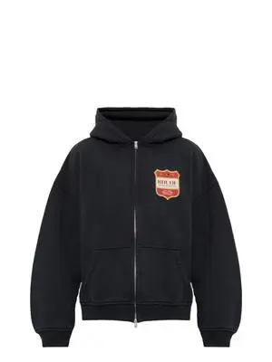 Rhude Full Zip Hooded Sweatshirt - Black