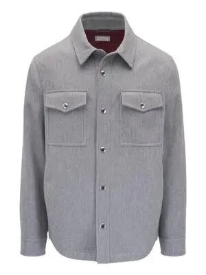 Brunello Cucinelli Long-sleeved Casual Jacket With Snap Closure - Grey