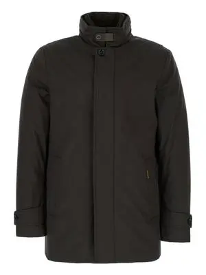 MOORER High-neck Jacket With Long Sleeves And Straight Hem - Black