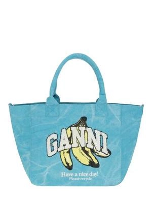 GANNI Banana Print Tote Bag - Blue