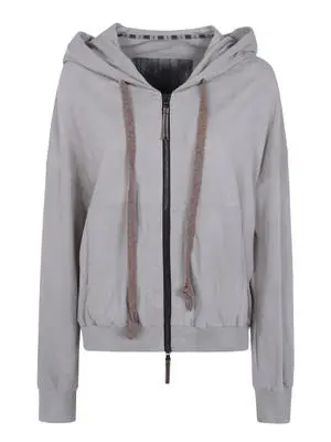 ZIGGY CHEN Long Sleeve Hooded Sweatshirt - Grey