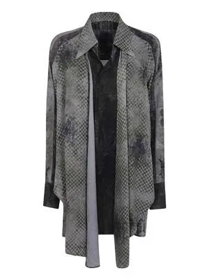 ZIGGY CHEN Long-sleeved Shirt With Asymmetric Hem - Multi