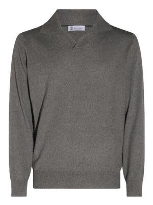 Brunello Cucinelli V-neck Knitted Jumper - Green