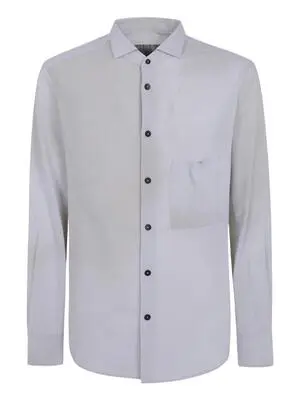 ZIGGY CHEN Patch-pocket Cotton Shirt - Grey