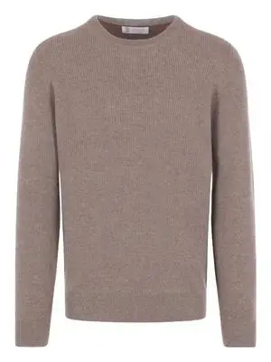 Brunello Cucinelli Ribbed Crew Neck Jumper - Gray