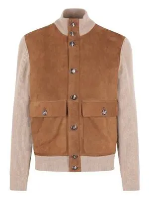 BRUNELLO CUCINELLI Brunello Cucinelli High-Neck Ribbed Sleeve Jacket
